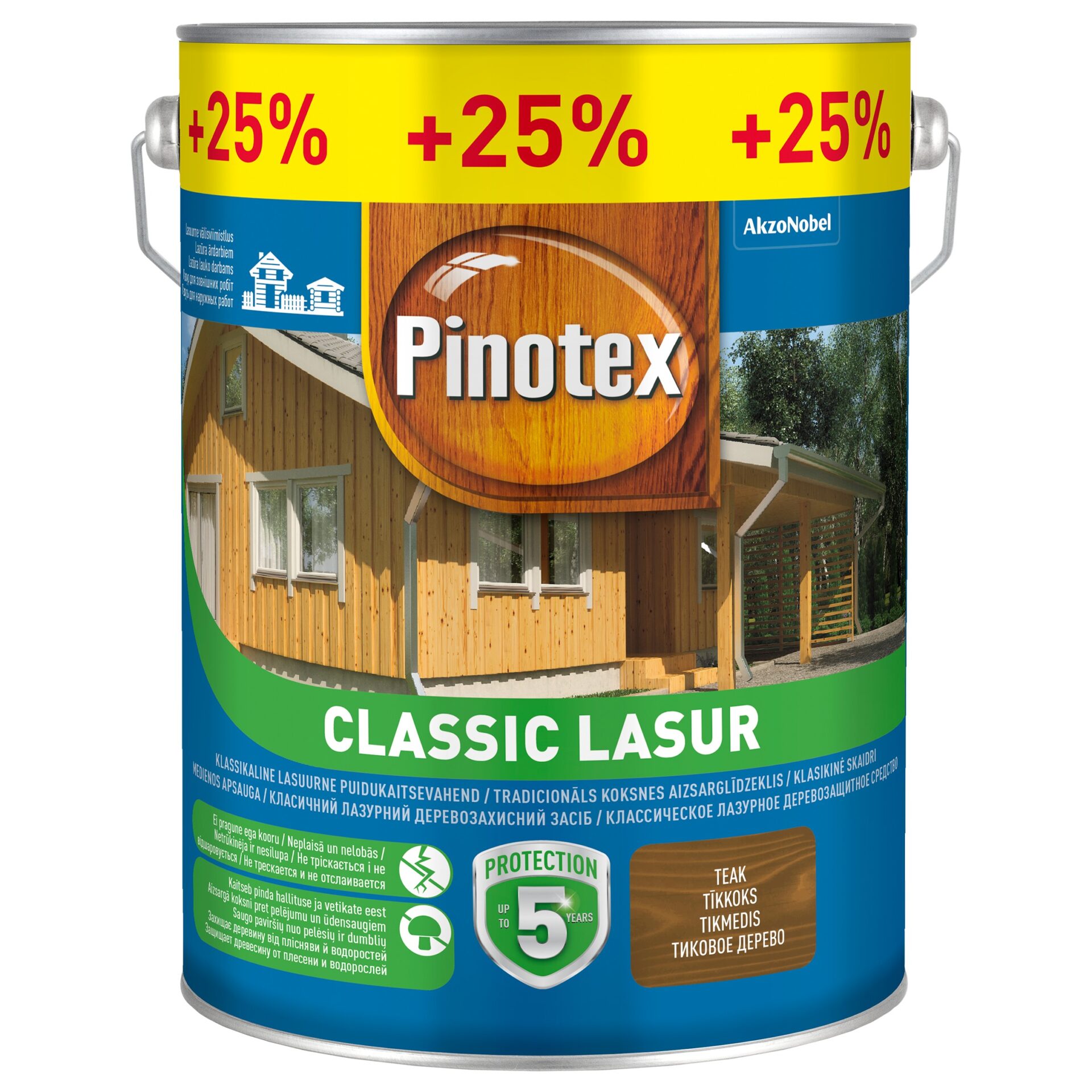 PUIDUKAITSE PINOTEX CLASSIC LASUR TEAK 4+1L - Ehitusmaterjalide ...